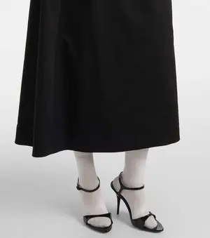Balenciaga Cotton Twill Midi Skirt - Black