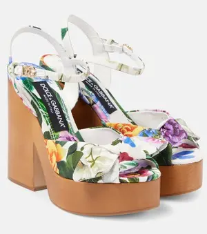 Dolce & Gabbana Floral Jacquard Platform Sandals - Multicoloured