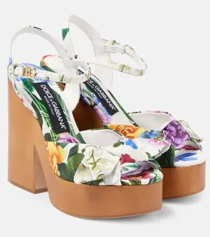 Dolce & Gabbana Dolce&Gabbana Floral Jacquard Platform Sandals Multicoloured