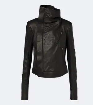 Rick Owens Leather Biker Jacket - Black