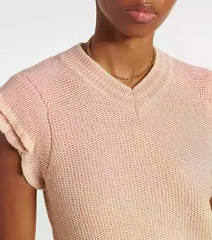 Chloé Ruffled Wool Top - Pink