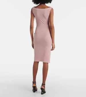 Magda Butrym Floral-appliqué Silk-blend Bustier Dress - Pink