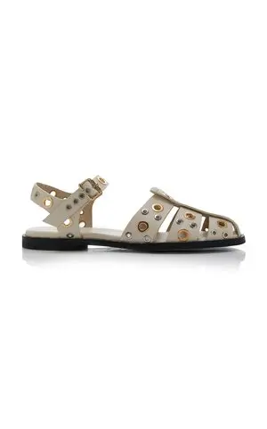 Freda Salvador Sera Studded Leather Fisherman Sandals - White