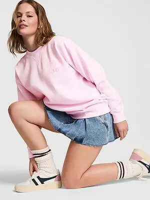 Pink Campus Fleece™ Oversized Crew Sweatshirt - Pink