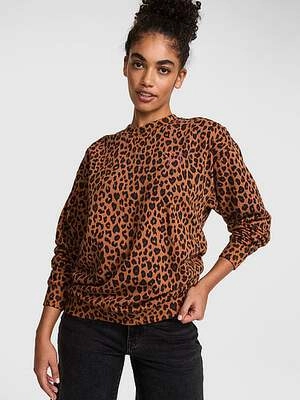 Pink Campus Fleece™ Crew Sweatshirt With Graphic Detail - Print