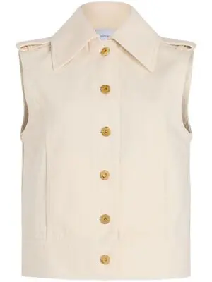Patou Sleeveless Denim Jacket - Neutrals