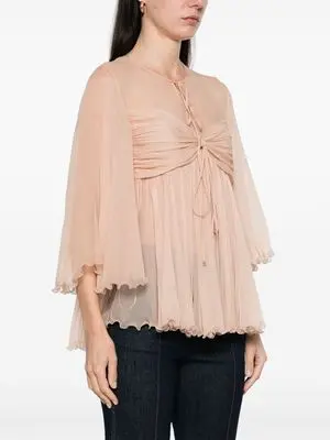 Chloé Pleated Silk Top
