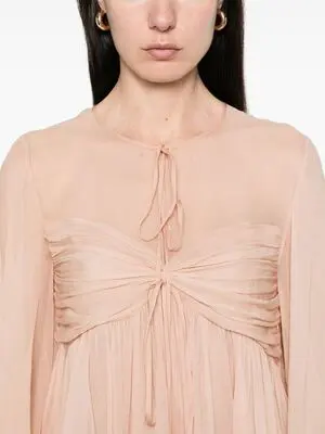 Chloé Pleated Silk Top