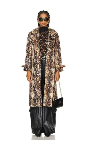 Alice + Olivia Nevada Drapey Mid Length Trench Coat