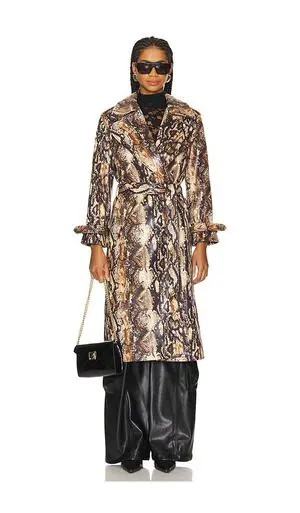 Alice + Olivia Nevada Drapey Mid Length Trench Coat