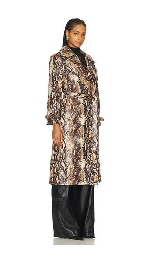 Alice + Olivia Nevada Drapey Mid Length Trench Coat