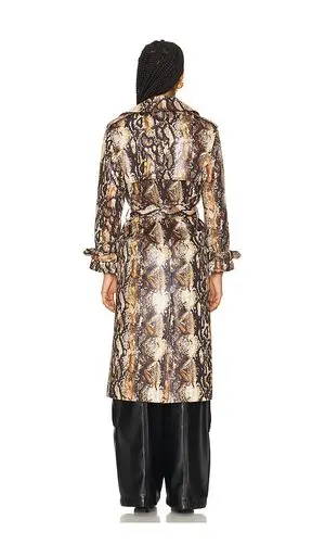 Alice + Olivia Nevada Drapey Mid Length Trench Coat