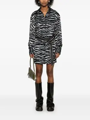 Attico Zebra-print Mini Shirt Dress
