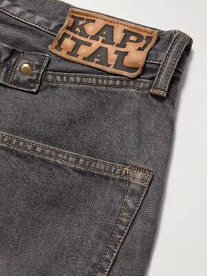 Kapital Slim-Fit Crochet-Trimmed Jeans - Blue | Editorialist