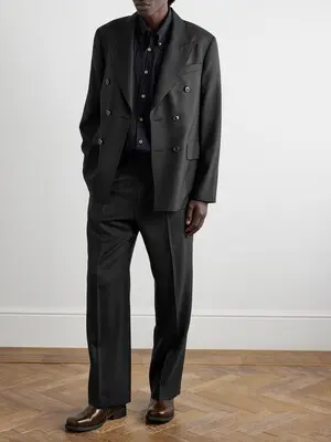 Our Legacy Double-breasted Unstructured Wool Blazer - Black