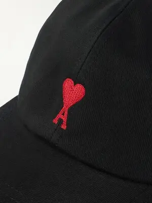 AMI Paris Logo-embroidered Baseball Cap - Black