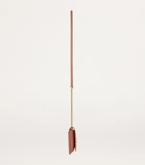 Saint Laurent Leather Cassandre Phone Holder - Pink