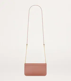 Saint Laurent Leather Cassandre Phone Holder - Pink