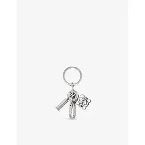 Loewe Anagram -tone Brass Keyring - Silver