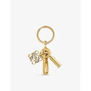 Loewe Anagram Brass Keyring - Gold