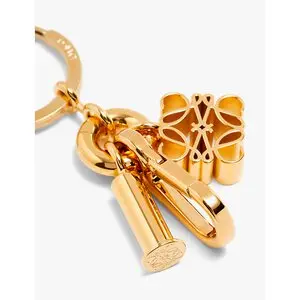Loewe Anagram Brass Keyring - Gold