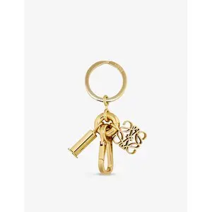 Loewe Anagram Brass Keyring - Gold
