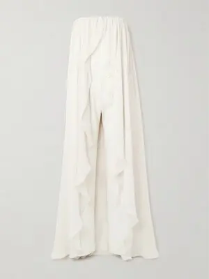ABADIA Liya Cape-effect Jumpsuit - Cream