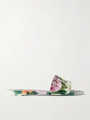 Dolce & Gabbana Dolce & Gabbana Bianca Floral-print Rubber Slides Multi