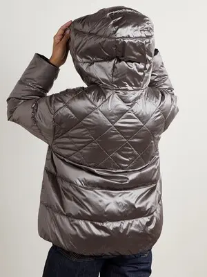 Max Mara Nico Reversible Hooded Padded Quilted Shell Down Coat