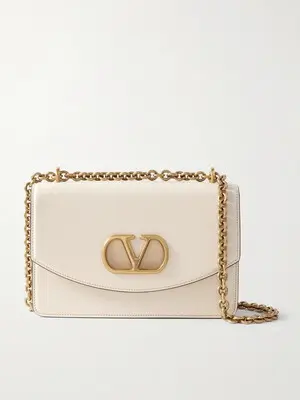 Valentino Garavani Vain Leather Shoulder Bag - Off-white