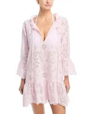 Aqua Embroidered Cover-up Dress Exclusive - Pink