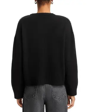 Aqua Rhinestone Embellished Sweatshirt