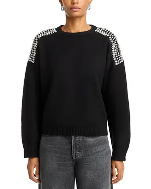 Aqua Rhinestone Embellished Sweatshirt