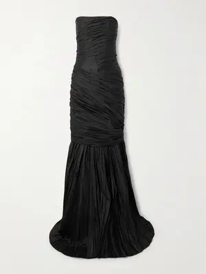 MARMAR HALIM Ruched Taffeta Mermaid Gown