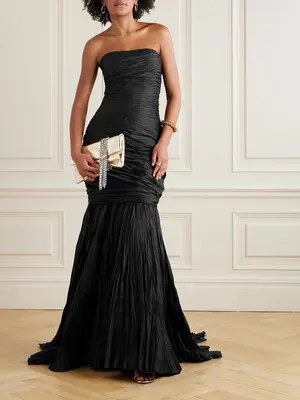 MARMAR HALIM Ruched Taffeta Mermaid Gown