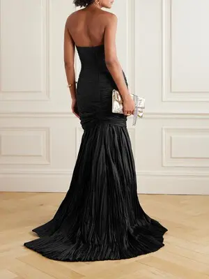 MARMAR HALIM Ruched Taffeta Mermaid Gown