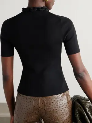 Rabanne Cropped Chain-embellished T-shirt - Black