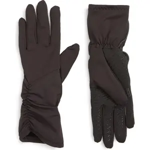 U|R Side Ruched Touchscreen Compatible Gloves - Black