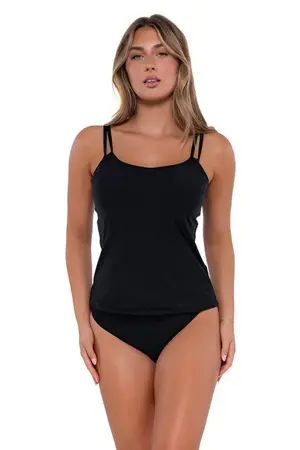 SUNSETS Taylor Tankini Swimsuit Top D Cup - Black