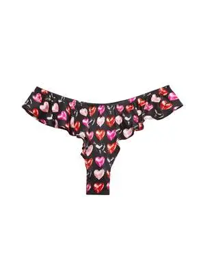 Fleur Du Mal Luxe Flutter Panty - Heartbreaker Print