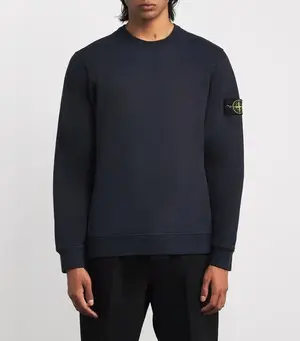 Stone Island Cotton Sweatshirt With Compass Logo Patch
