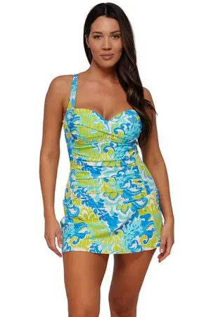 SUNSETS ESCAPE Sienna Swim Dress - Ocean Muse Sandbar Rib