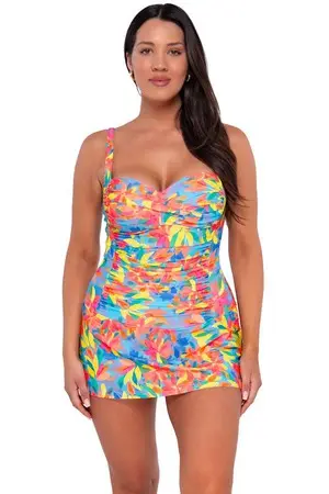 SUNSETS ESCAPE Sunsets Escape Sienna Swim Dress Shoreline Petals