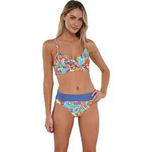 SUNSETS Sunsets Lyla Bralette Bikini Top Festive Floral Sandbar Rib