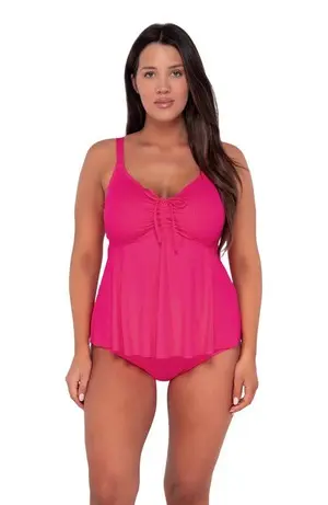 SUNSETS ESCAPE Sunsets Escape Marin Tankini Swimsuit Top Begonia Sandbar Rib