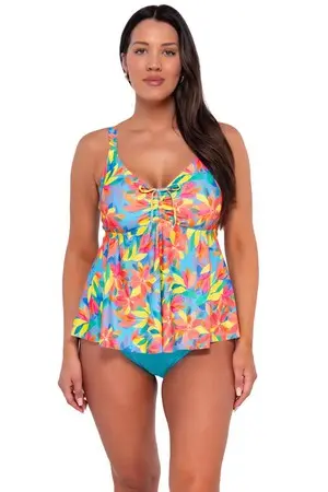 SUNSETS ESCAPE Sunsets Escape Marin Tankini Swimsuit Top Shoreline Petals