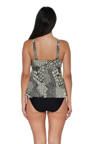 SUNSETS ESCAPE Marin Tankini Swimsuit Top - Venice Seagrass Texture