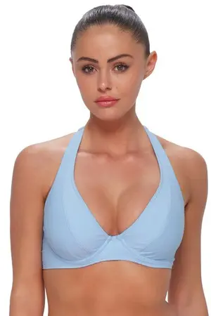 SUNSETS Muse Halter Bikini Top F Cup - Blue Whisper