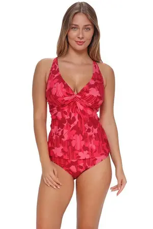 SUNSETS Forever Tankini Swimsuit Top DD Cup Rambling Rose