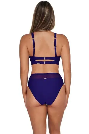 SUNSETS Annie High Waist Bikini Bottom - Indigo